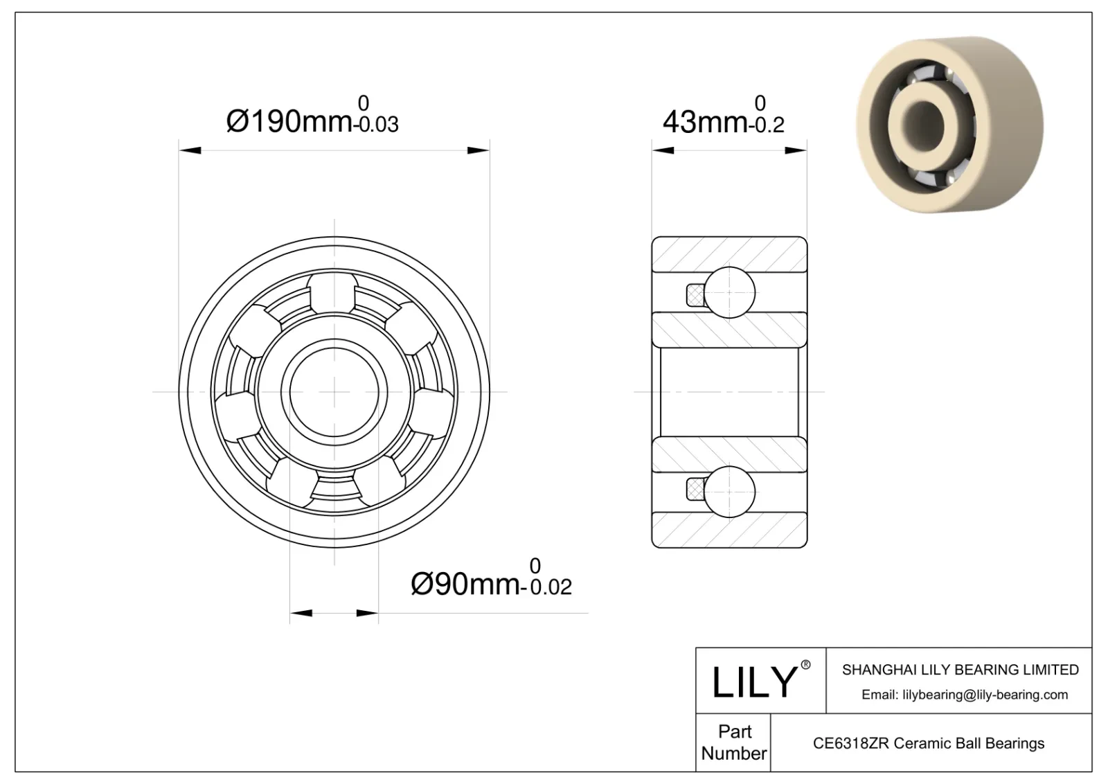 6318 Ceramic Bearings | Ceramic Ball Bearings | LILY Bearing