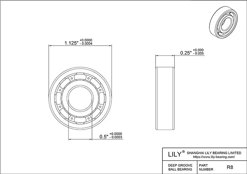 SR8C LD | Hybrid Ceramic Deep Groove Ball Bearings | LILY Bearing