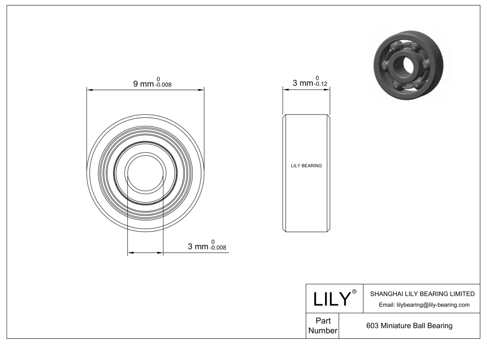 603C | Hybrid Ceramic Deep Groove Ball Bearings | LILY Bearing