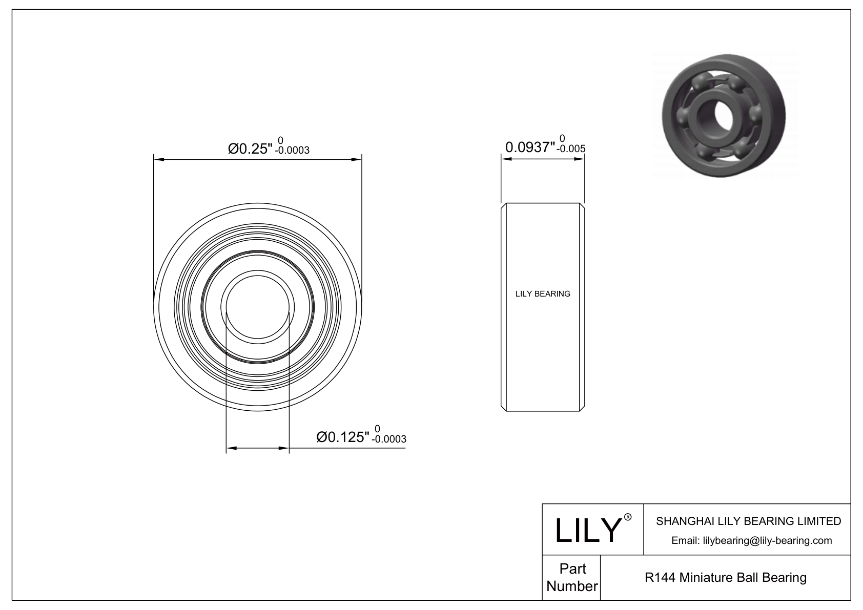 R144C | Hybrid Ceramic Deep Groove Ball Bearings | LILY Bearing