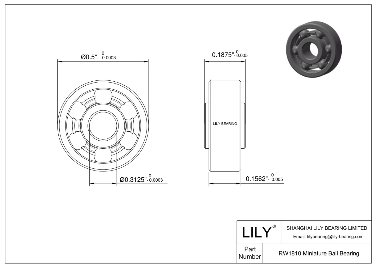 RW1810 | Miniature Ball Bearings with Extended Inner Ring | LILY Bearing