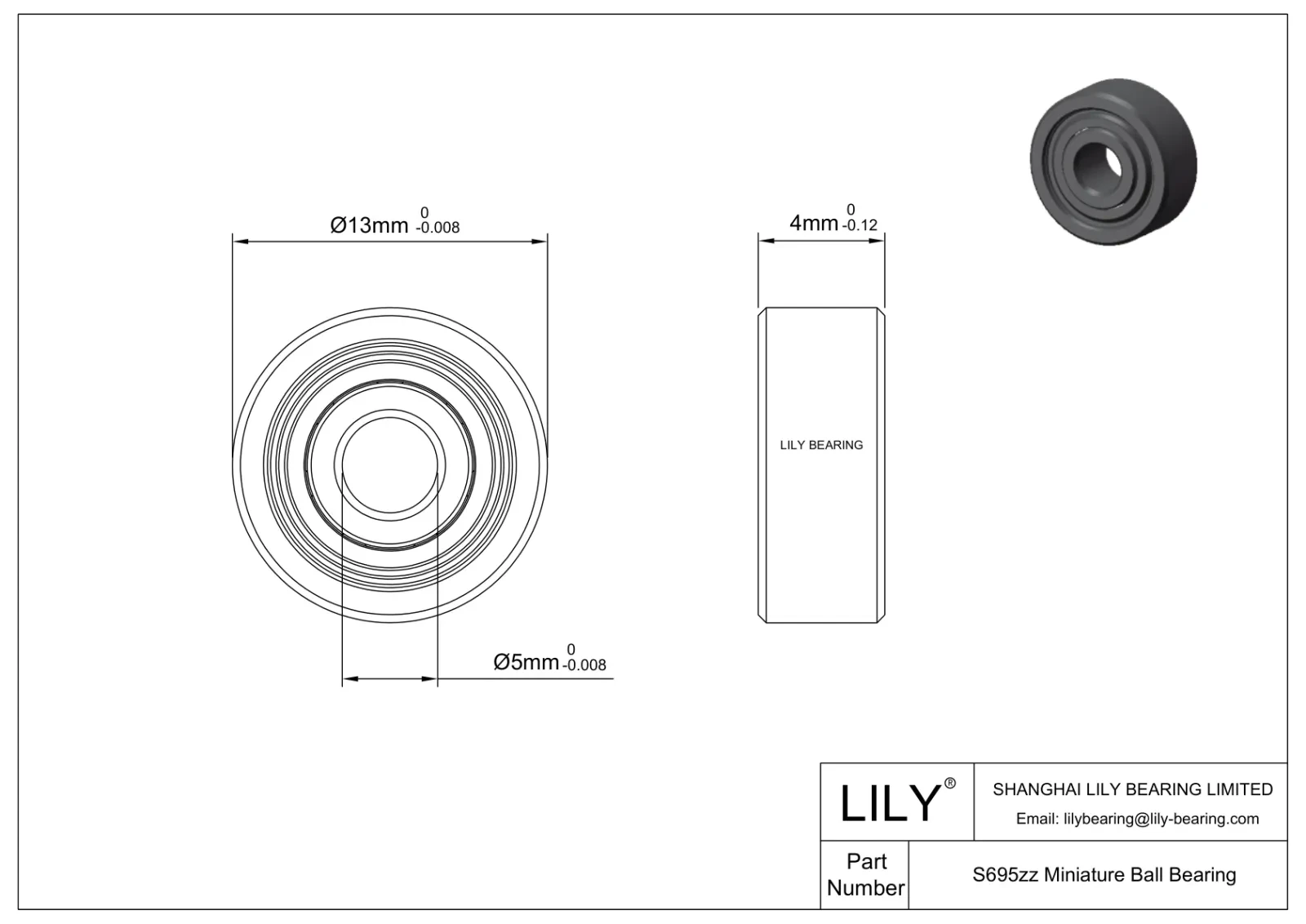 SMR695C-YZZ/W5 NB2 | Hybrid Ceramic Deep Groove Ball Bearings | LILY ...