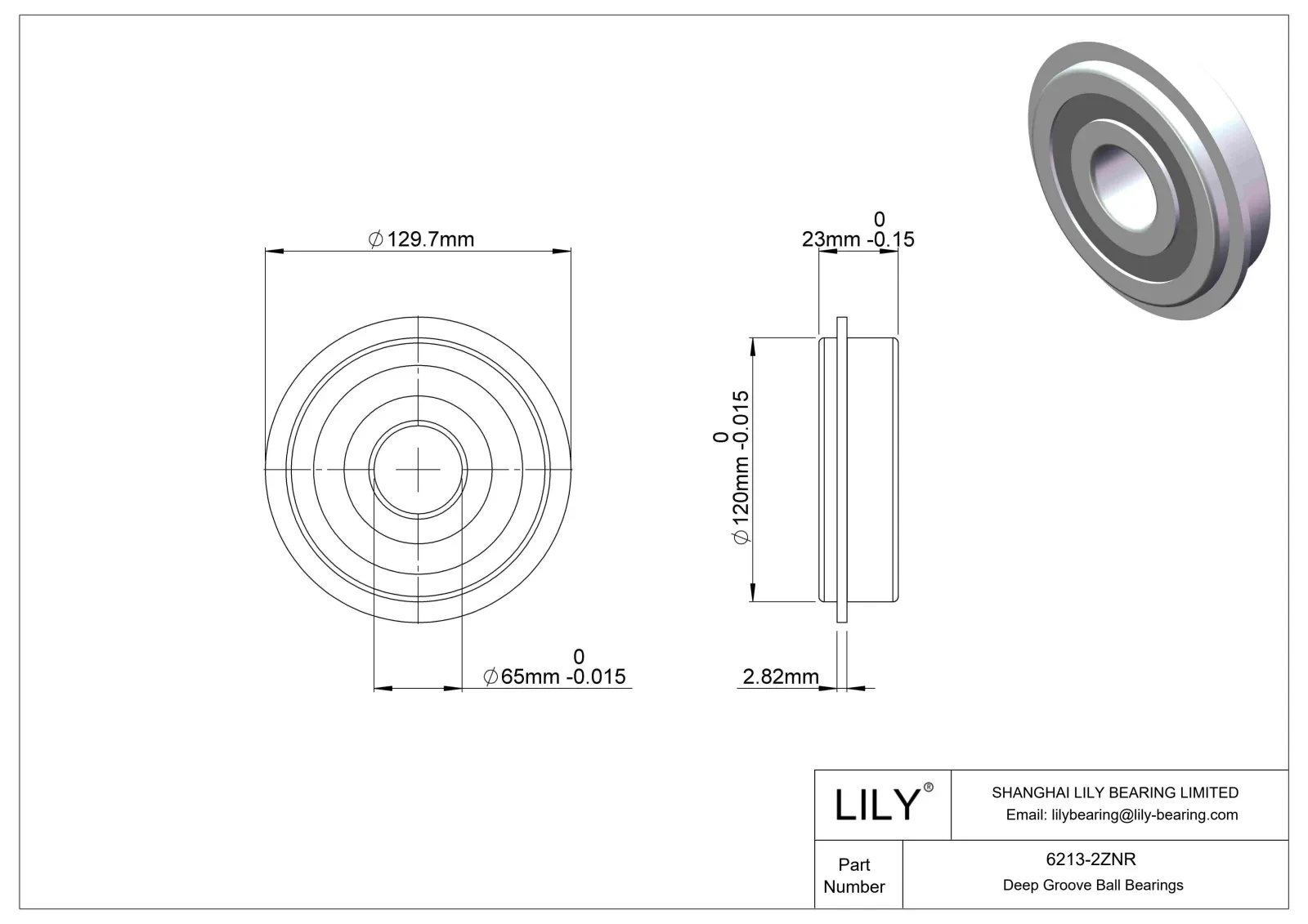 6213-2ZNR | Snap Ring Groove Ball Bearings - SKF | LILY Bearing