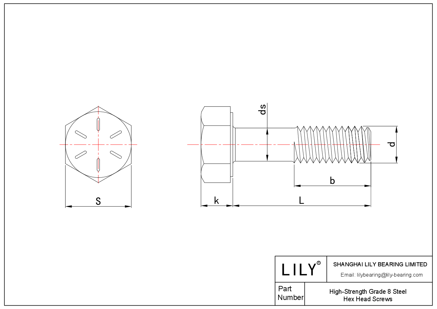 91268A123 | High-Strength Grade 8Steel Hex Head Screws | LILY Bearing