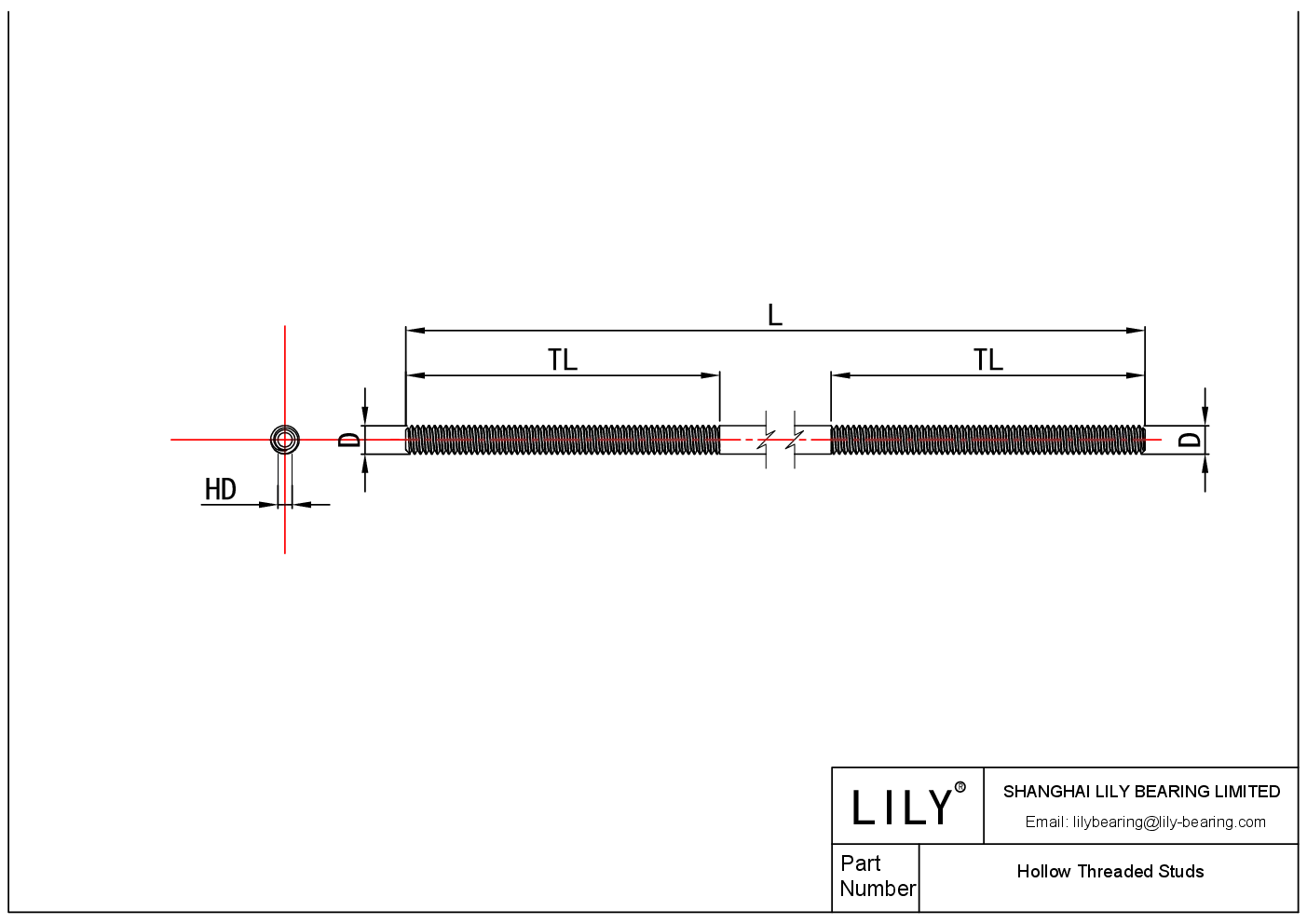 94624A122 | Hollow Threaded Studs | LILY Bearing