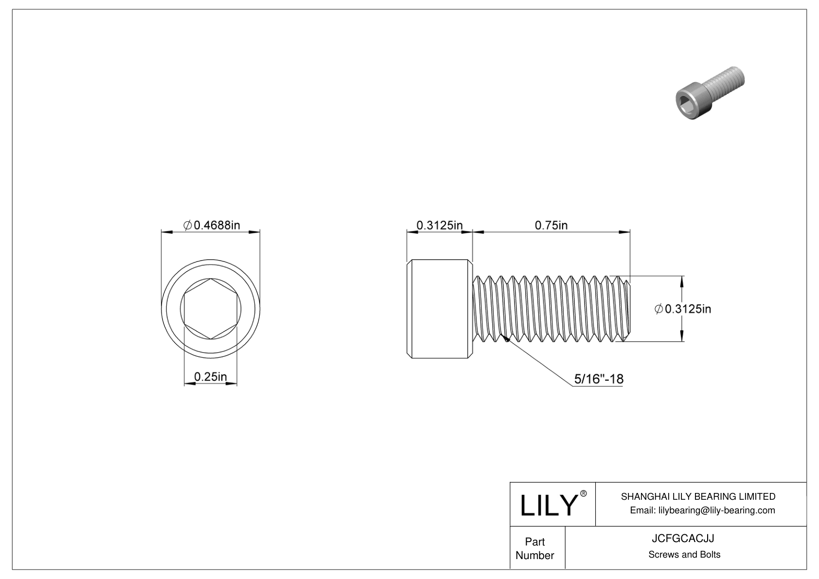 92562A299 | Mil. Spec. Alloy Steel Socket Head Screws | LILY Bearing