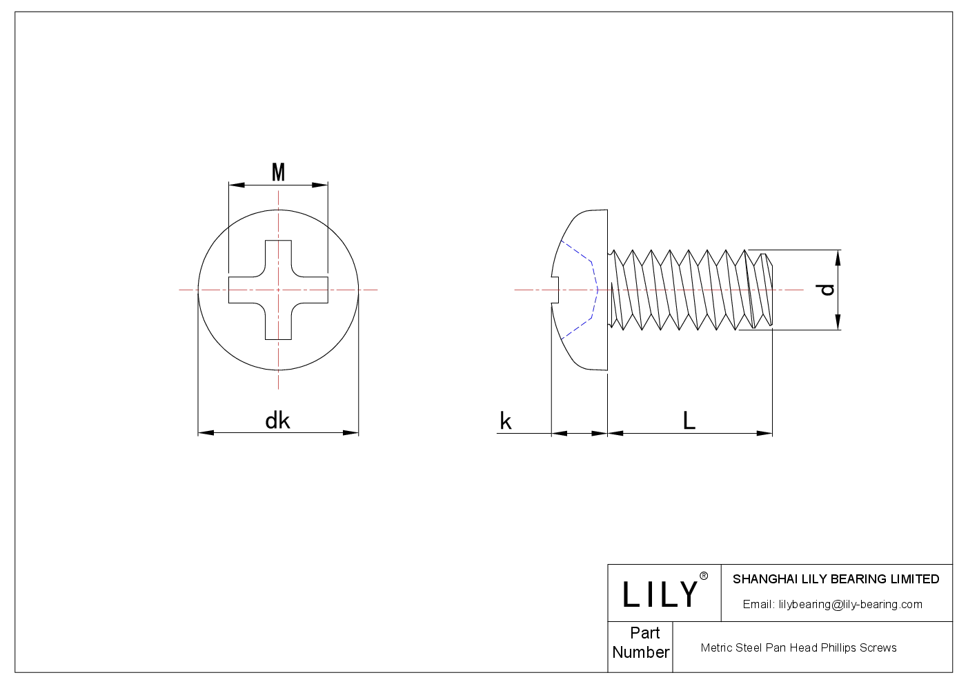 92005A427 | Metric Steel Pan Head Phillips Screws | LILY Bearing