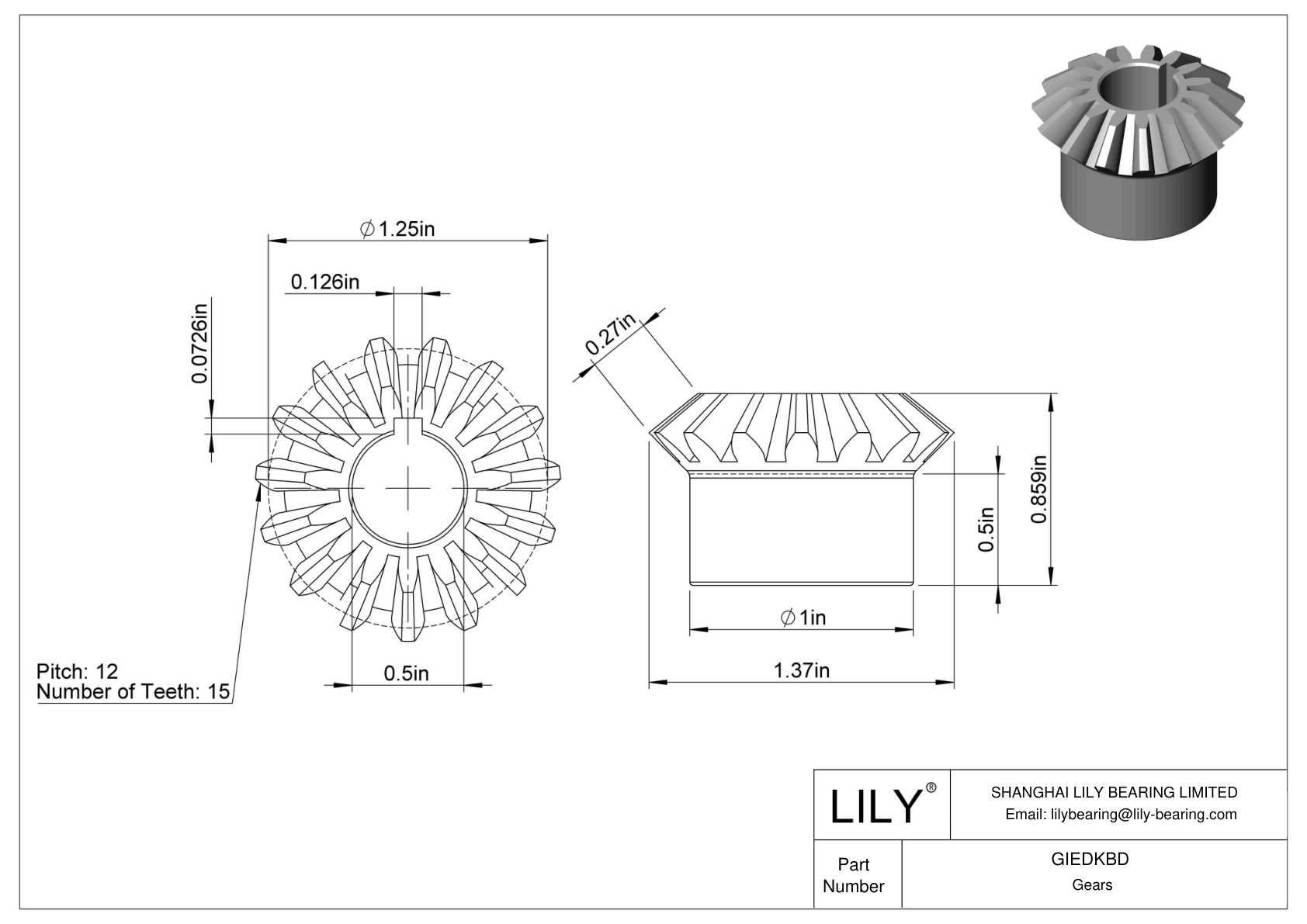 6843K13 | Inch Metal Miter Gears | LILY Bearing