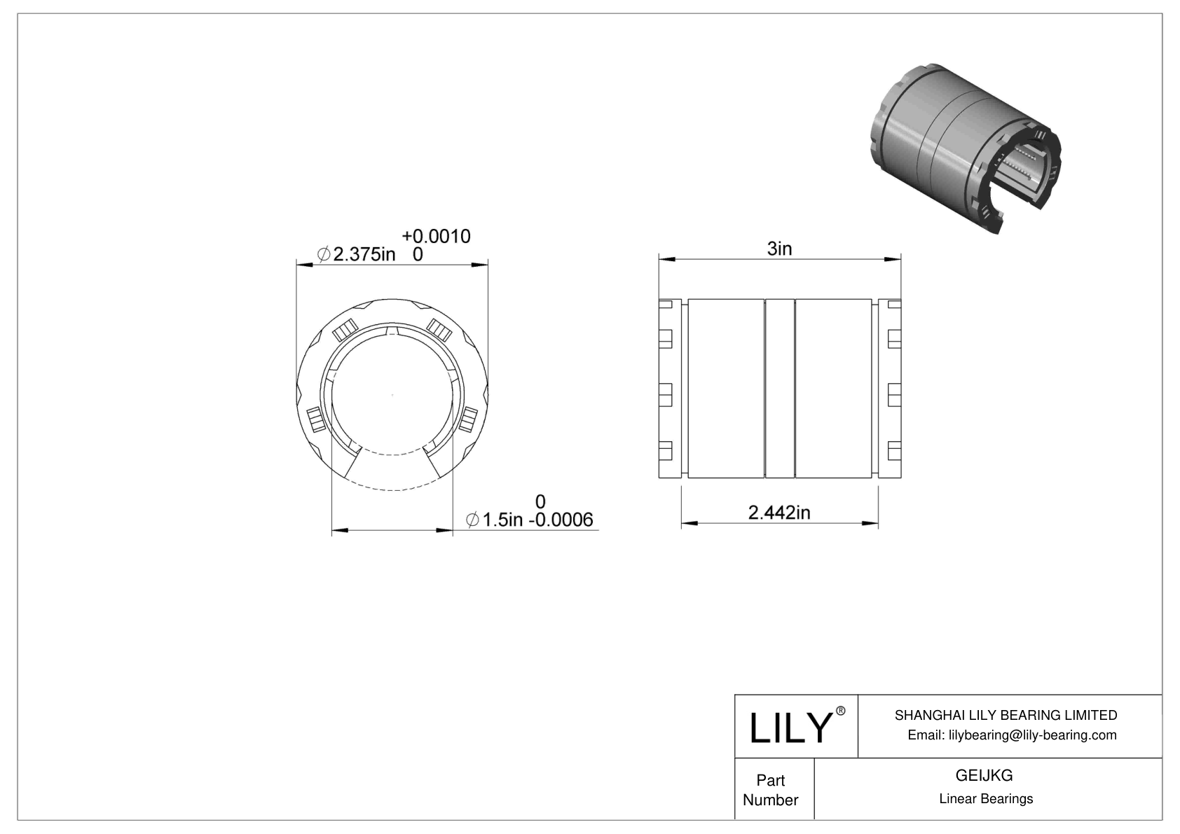 6489K6 | High-Load Linear Ball Bearings for Support Rail Shafts | LILY ...