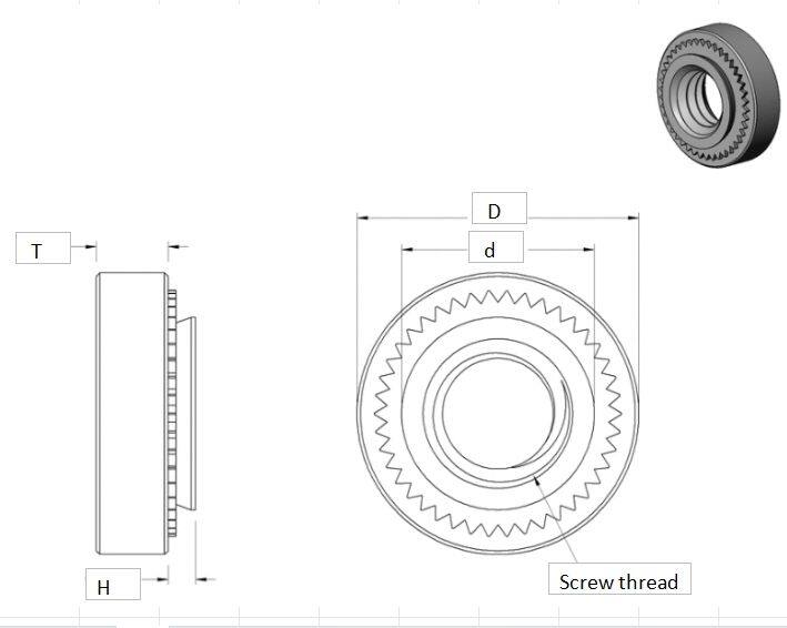 96439A420 | Metric Stainless Steel Press-Fit Nuts for Sheet Metal | LILY Bearing