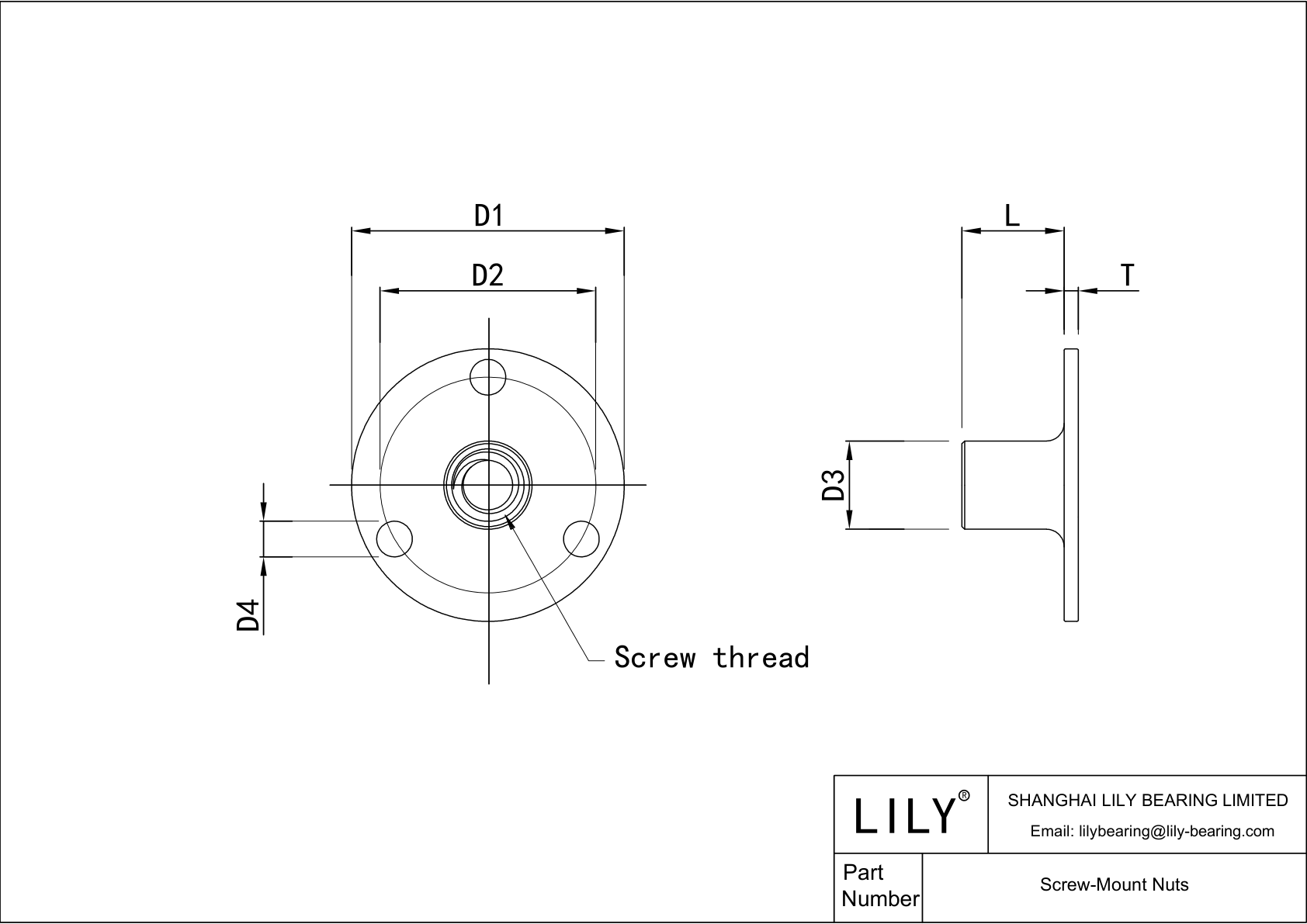 94122A100 | Screw-Mount Nuts | LILY Bearing