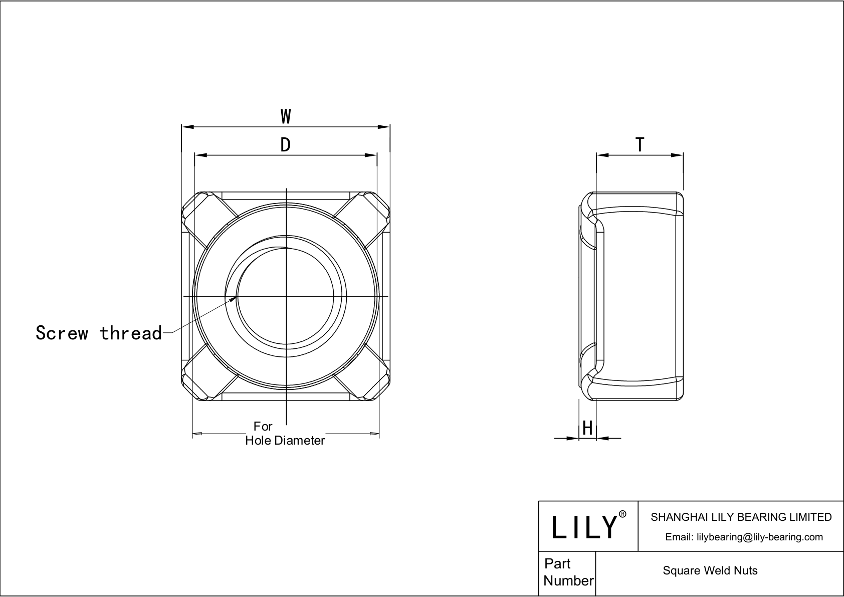 93975A400 | Square Weld Nuts | LILY Bearing
