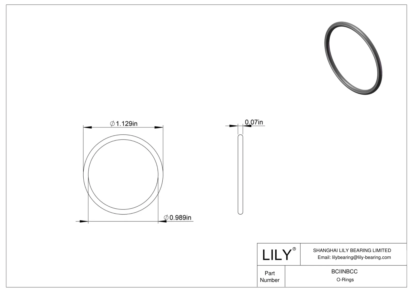 1288N122 | Chemical Resistant O-rings Round | LILY Bearing
