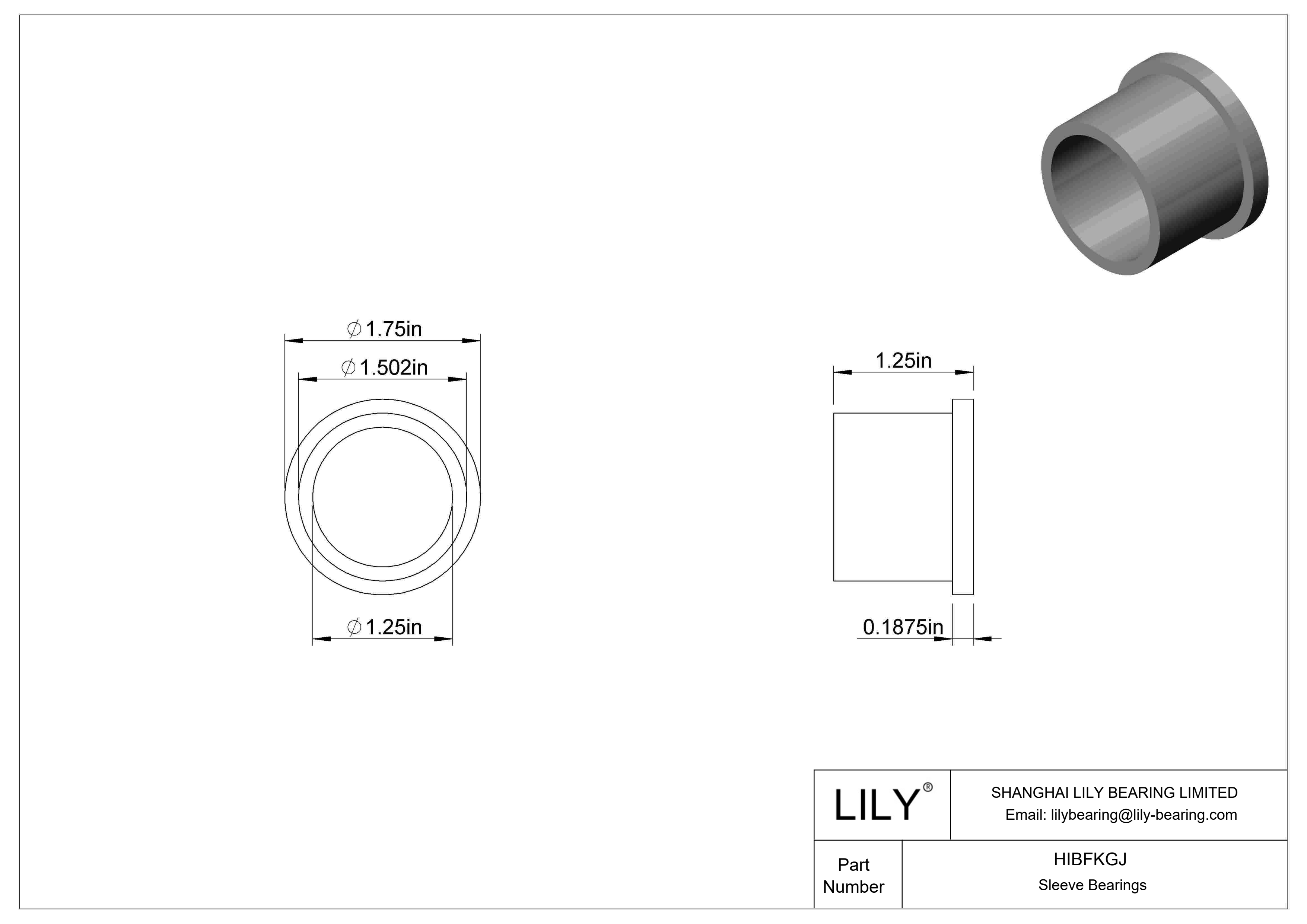 7815K69 | Multipurpose Flanged Sleeve Bearings | LILY Bearing