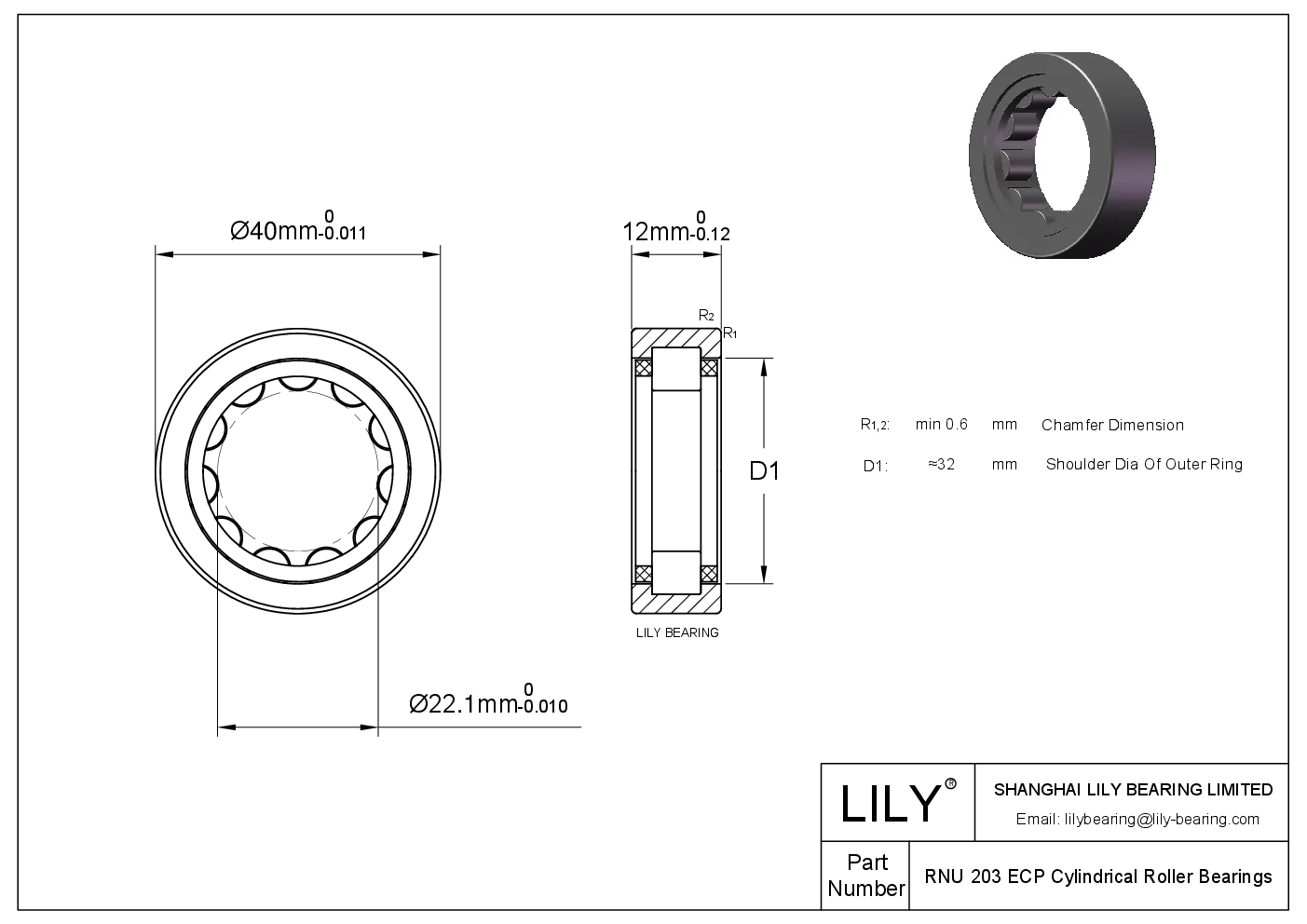 RNU 203 ECP | Single Row Cylindrical Roller Bearings Without Inner Ring ...