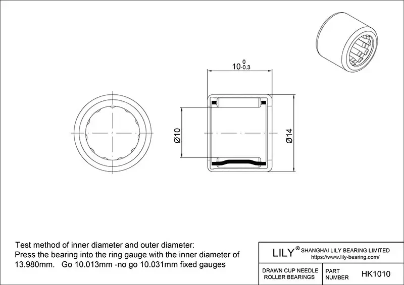 HK1010 | Drawn Cup Needle Roller Bearings - Schaeffler (INA) | LILY Bearing