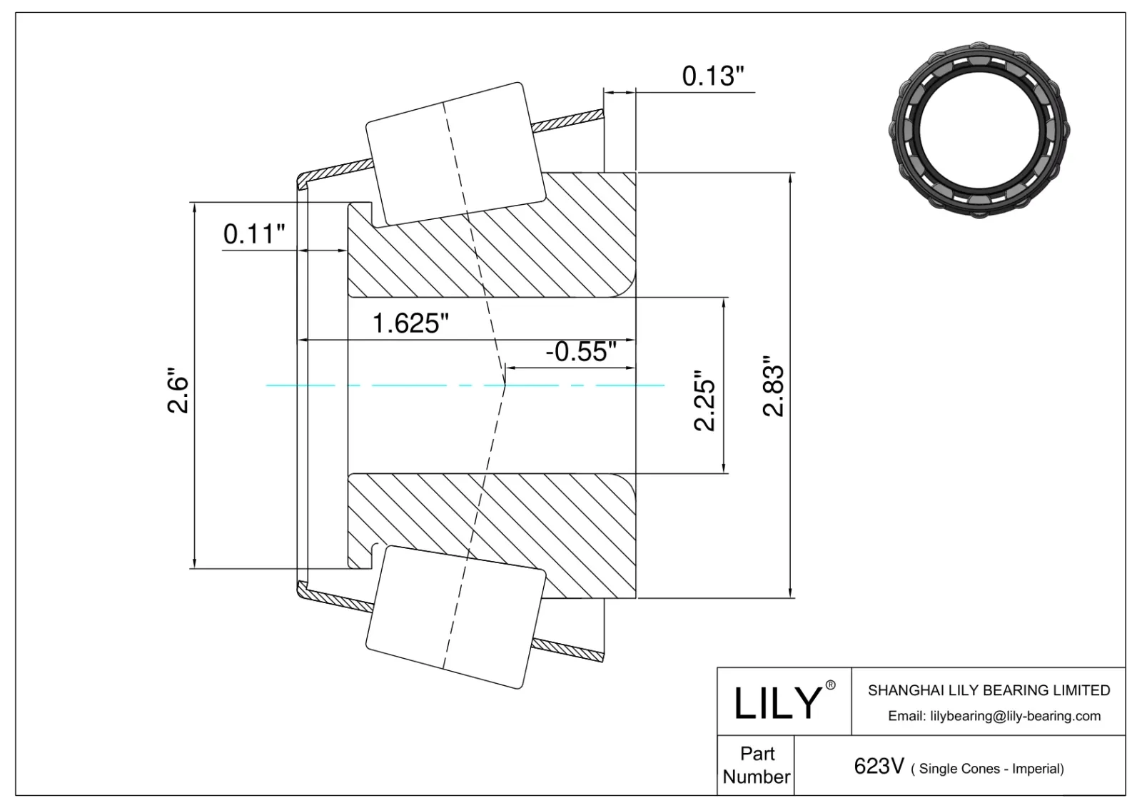 623V | Single Cones (Imperial) - Timken | LILY Bearing