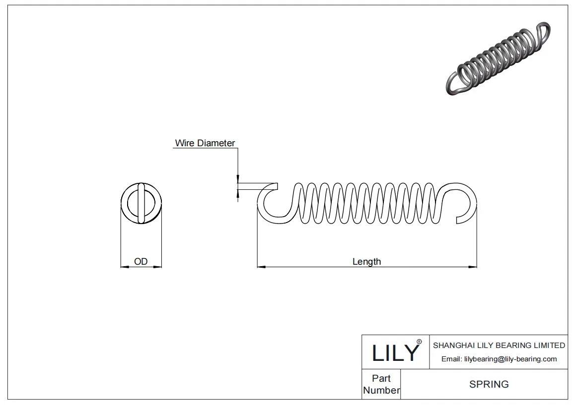 7383N188 | Extension Springs with Hook Ends | LILY Bearing
