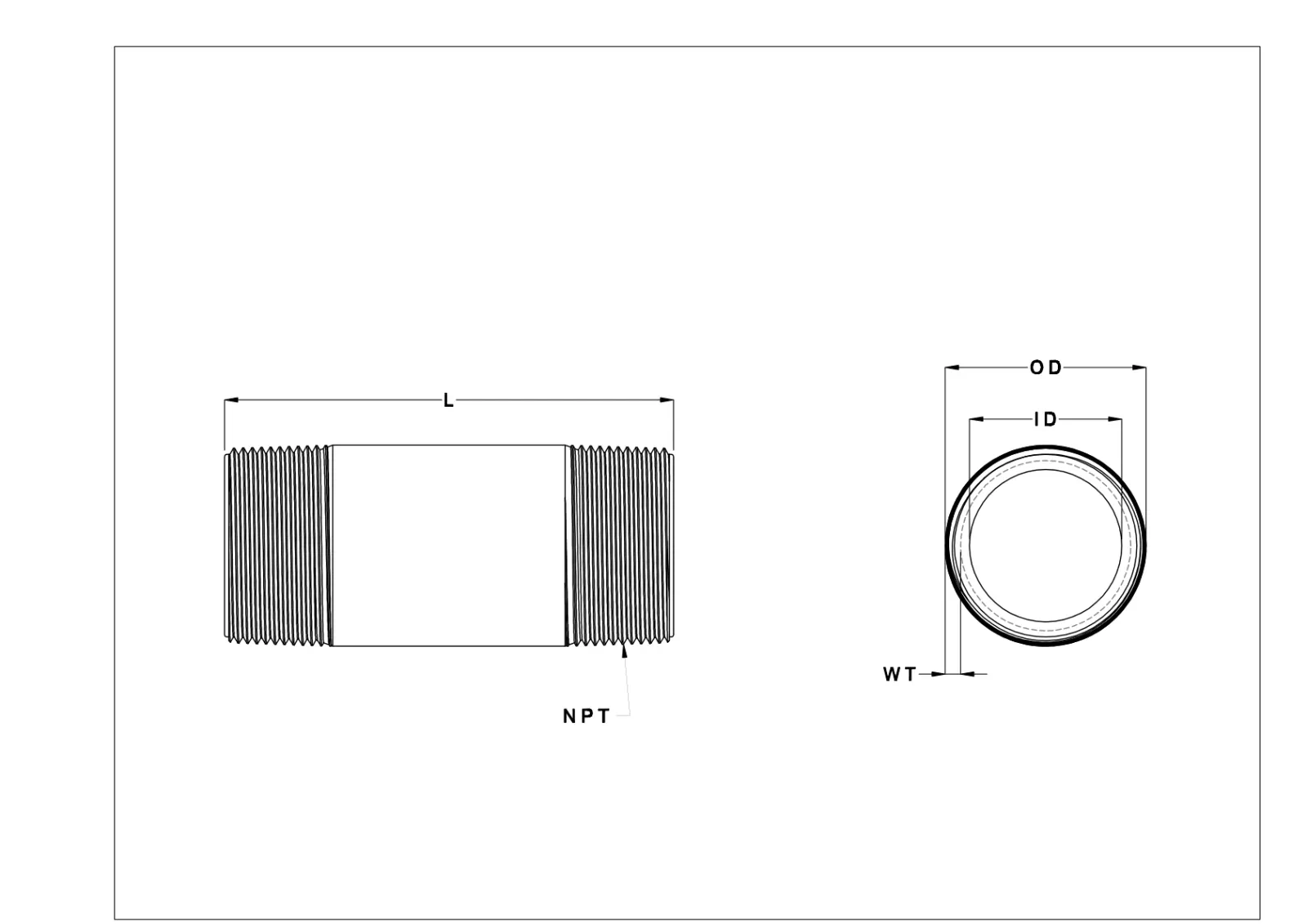 7819K102 | Standard-Wall Galvanized Steel Pipe Nipples and Pipe for ...